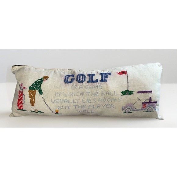 Handmade | Accents | Vintage Cross Stitch Sampler Golf Handmade Throw ...